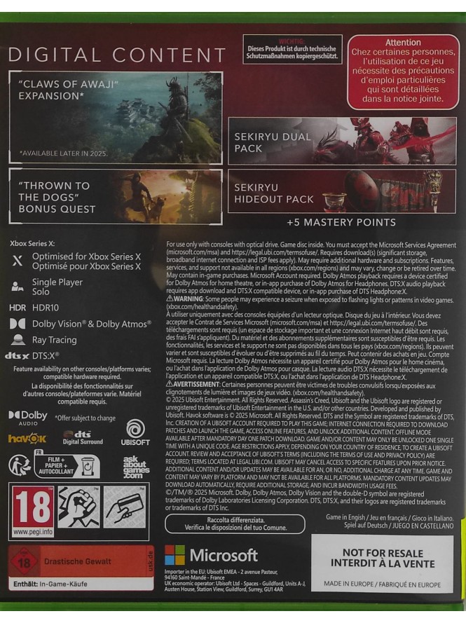 Assassin’s Creed Shadows Xbox Series X – Joc Original | Forgames.ro Focșani